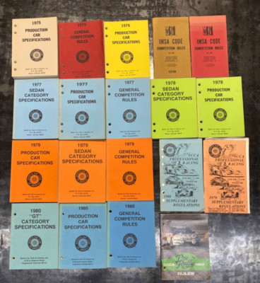 Rare Vintage 70's SCCA / IMSA Rules books lot (21 books) | eBay