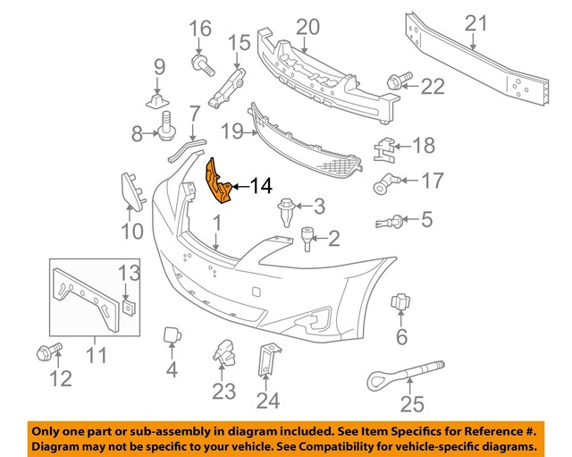 Lexus Toyota OEM Is250 Front Bumper Grille Grill-side Support Left ...