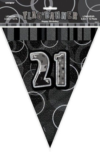 Glitz Black 21 Flag Banner (3.6m) Pk 1 | eBay