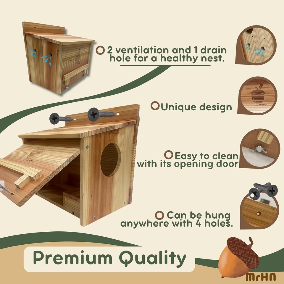 Squirrel House - Squirrel Houses for Outside Nesting, Squirrel Nesting ...