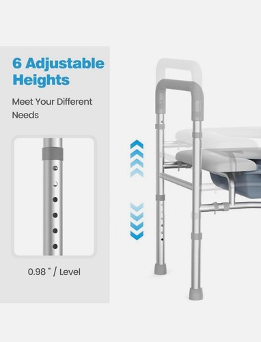 Roylvan Raised Toilet Seat With Handles Color silver- New In Box | eBay