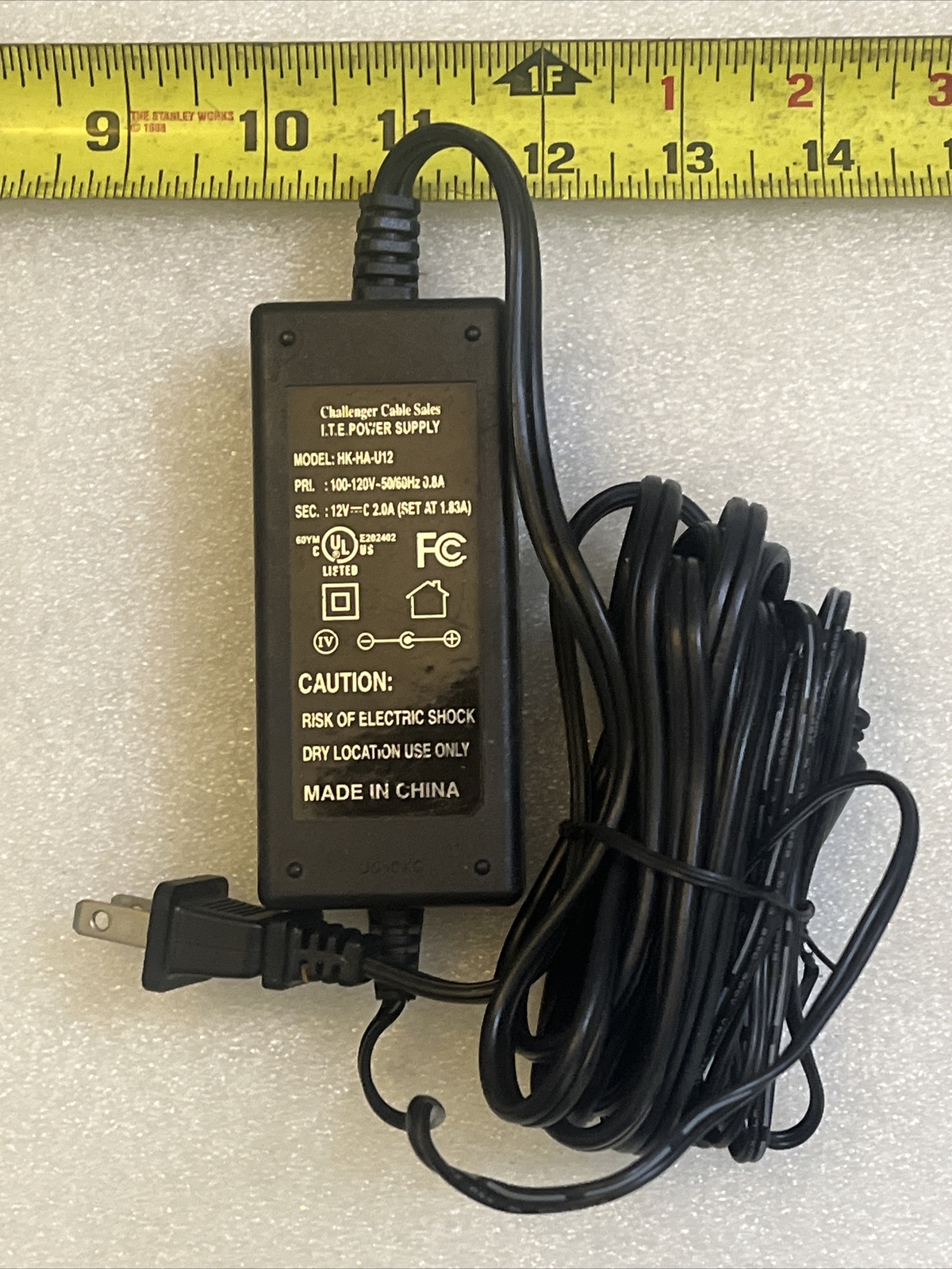 Challenger Cable Sales ITE HK-HA-U12 Power Adapter 12VDC 0-2.0A | eBay