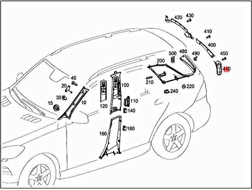 Genuine MERCEDES W166 GLE W166 M-CLASS Cover d-pillar 1666910300 | eBay