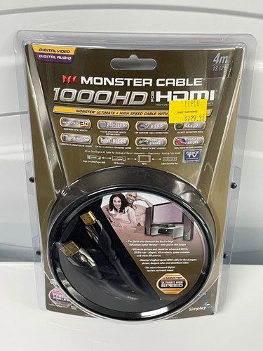 Monster Cable 1000HD HDMI High Speed Cable w/ ETHERNET 4m 13.12ft ...