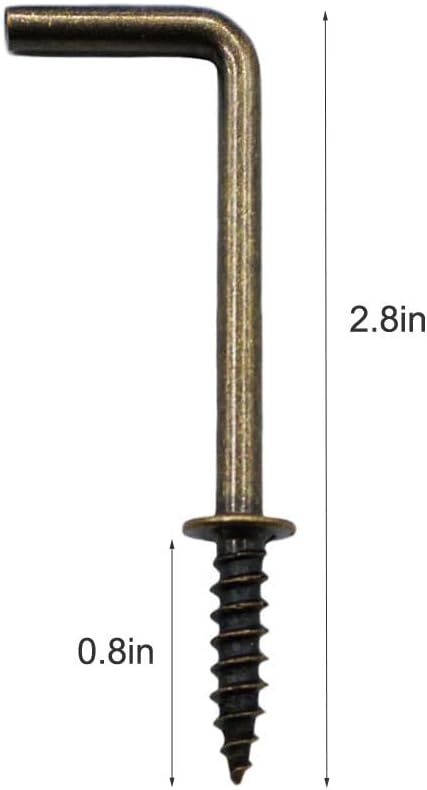 2 Inch 1 Shape Screw Hooks Bronze L Shape Hooks 7 Shape Screw in Hooks ...