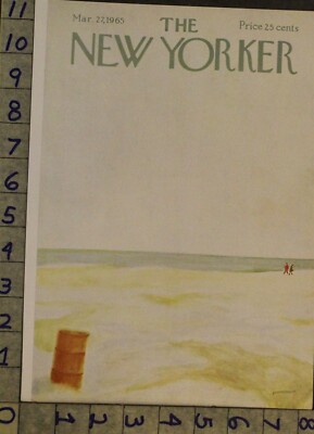 1965 NEW YORKER VINTAGE ART COVER STEVENSON BEACH OCEAN OUTDOOR NYL65 ...