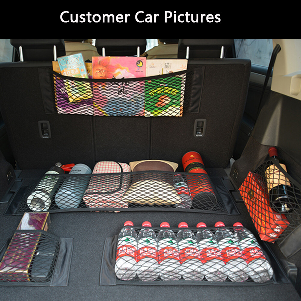 Car Trunk Organizer Rear Trunk Back Seat Cargo Mesh Net Bag 60*25CM ...