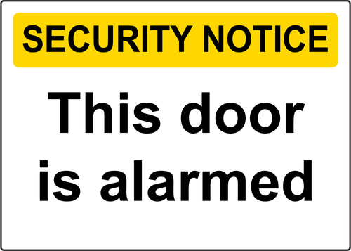 SECURITY NOTICE THIS DOOR IS ALARMED| Laminated Vinyl Decal Sticker ...
