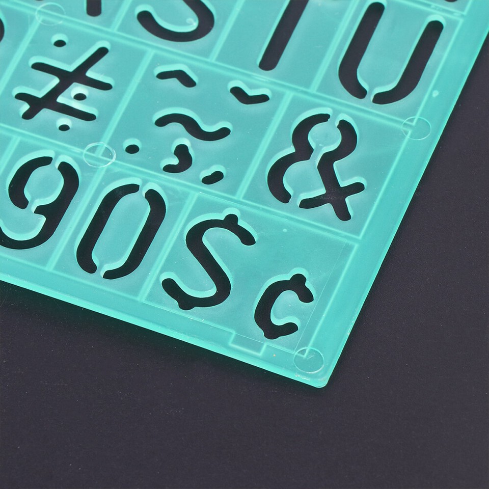 4pcs Graffiti Rulers Alphabetic Templates Numbers Alphabetic Symbol ...
