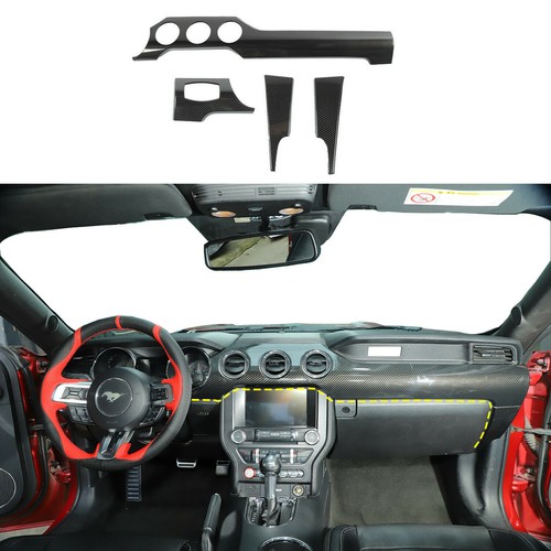 Carbon Fiber Central Control Dashboard Panel Cover Trim Kit For Ford ...