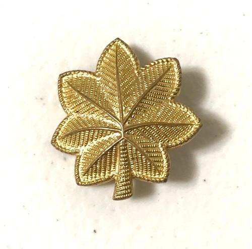 Vintage US Army Major Gold Tone Oak Leaf Insignia Mil… - Gem