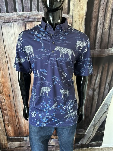 Greyson Golf SS Dark Blue & White Polo Shirt Size Large “Wolves ...