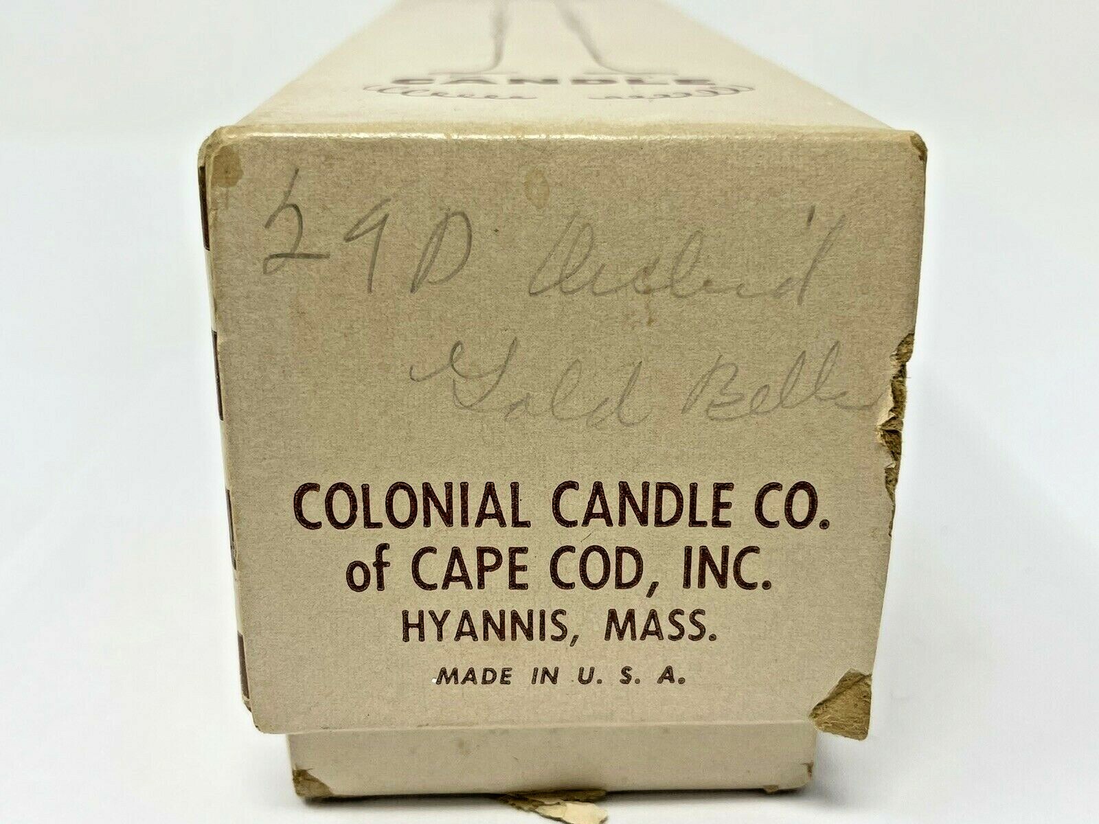 Vintage Colonial Candle of Cape Cod Orchid Gold Bells Solid Pillar 9 ...