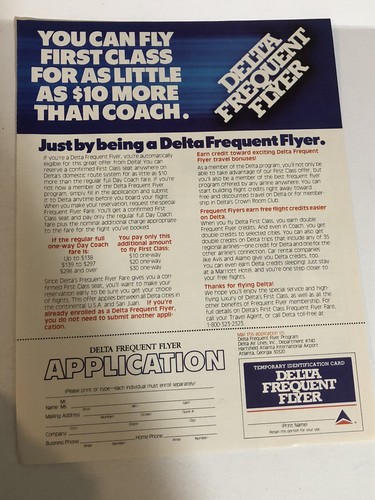1983 Delta Airlines Frequent Flyer Vintage Print Ad pa28 | eBay