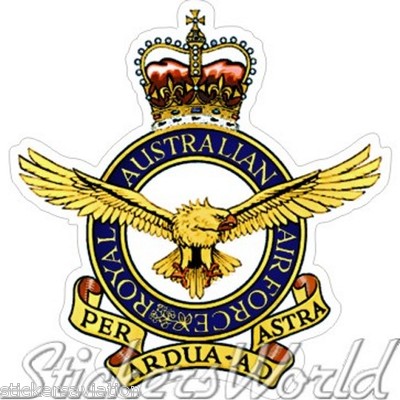 AUSTRALIA Aeronautica Militare RAAF Emblema Cresta Adesivi in Vinile ...