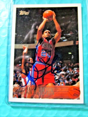 ALLAN HOUSTON 1996-97 TOPPS SIGNED AUTOGRAPHED #28 *DETROIT PISTONS | eBay