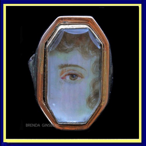 Antique Georgian Miniature Eye Ring 14k Gold miniature painting Unisex ...