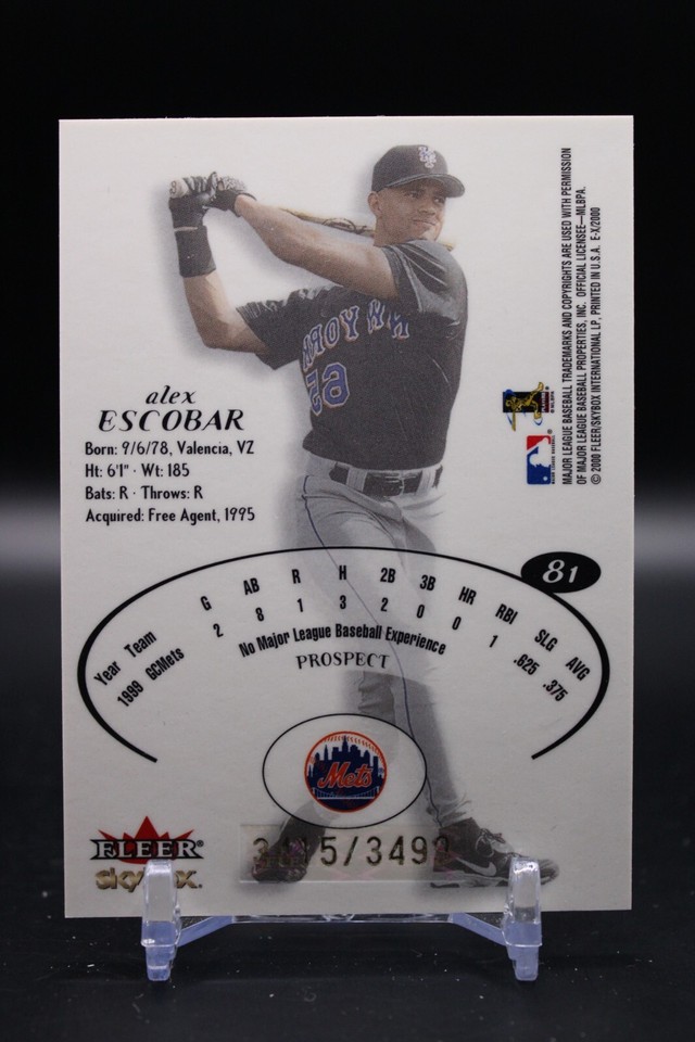 Alex Escobar, New York Mets, 2000 Fleer EX, Prospect, 3415/3499, #81 | eBay
