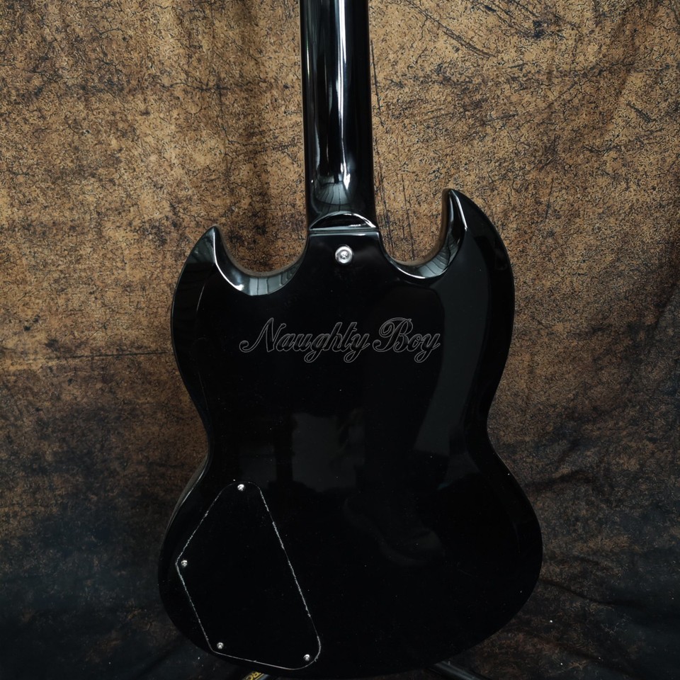 Black Tony Iommi SG Electric Guitar Gloss Solid Body Cross Inlay ...