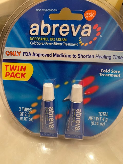 Abreva Docosanol 10% Cream Tube, 4g - Twin Pack for sale online | eBay