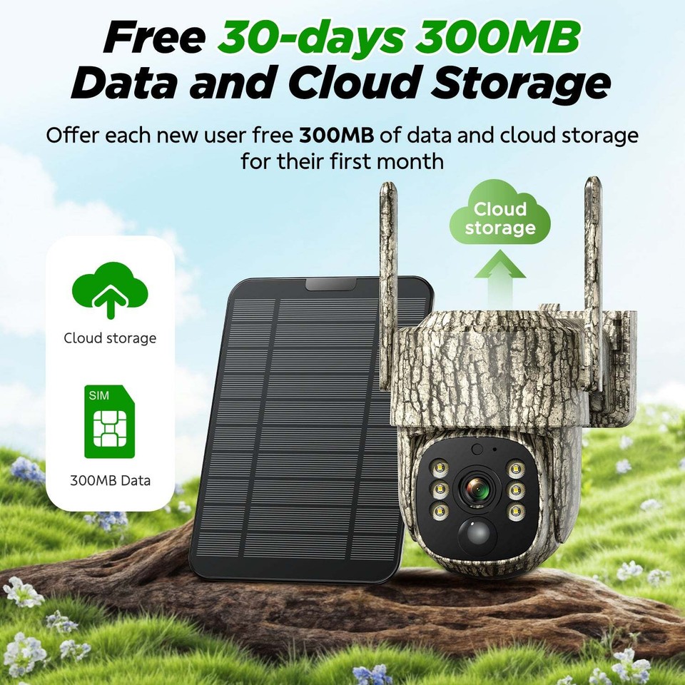 4G LTE Cellular Trail Camera Solar Trail Camera PTZ Cellular Security ...