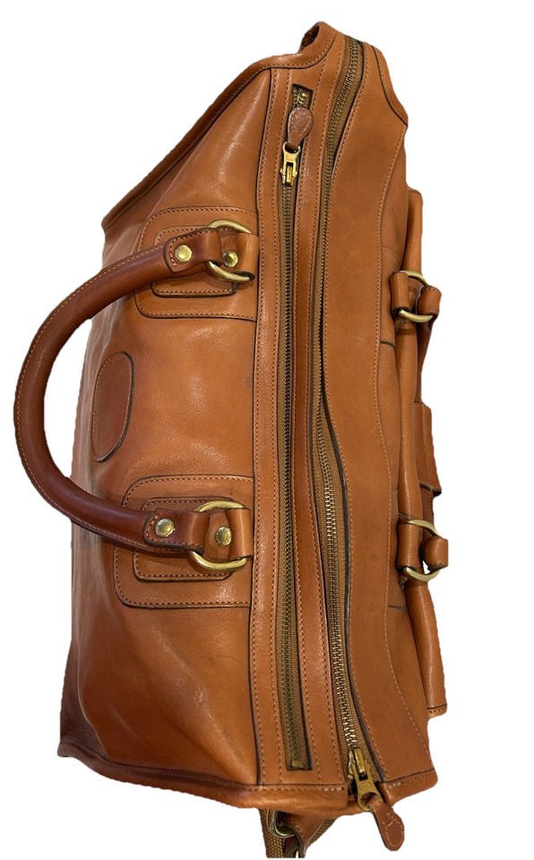 Ghurka MARLEY HODGSON Chestnut All Leather 18” Weekender Duffel #192 ...