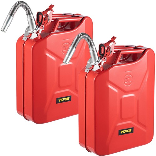 5.3 Gallon Red Jerry Can 2 Pack Flexible Spout Rustproof Steel | eBay