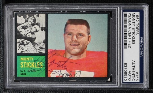 PSA/DNA 1962 Topps Monty Stickles #155 PSA/DNA Authentic Card & Auto | eBay
