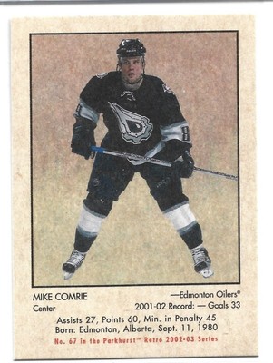2002-03 PARKHURST RETRO #67 - MIKE COMRIE - EDMONTON OILERS | eBay