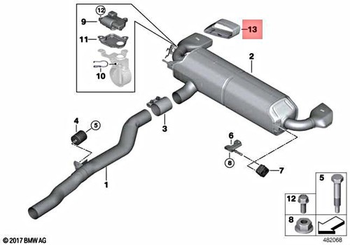 Genuine BMW G11 G30 G31 G32 540dX Tailpipe Trim Black Chrome Right ...