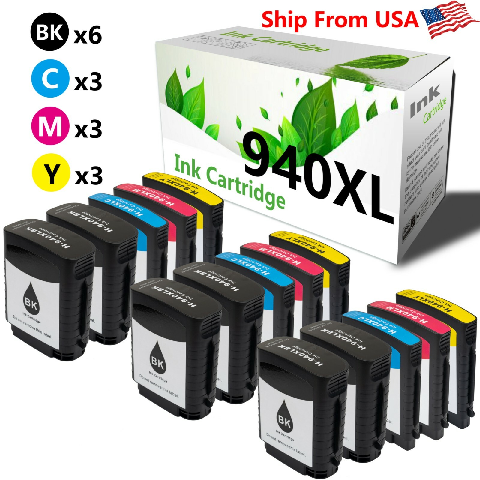 15 Pack 940XL 940 XL Ink Cartridge for HP Officejet Pro8500-A909b ...