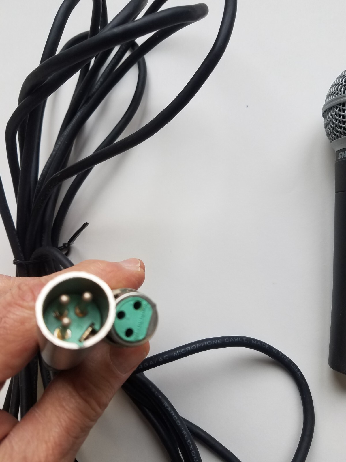 SHURE SM58 DYNAMIC MICROPHONE 3 PRONG W/ 20' WIRE XL RAPCO FLEXQUAD ...