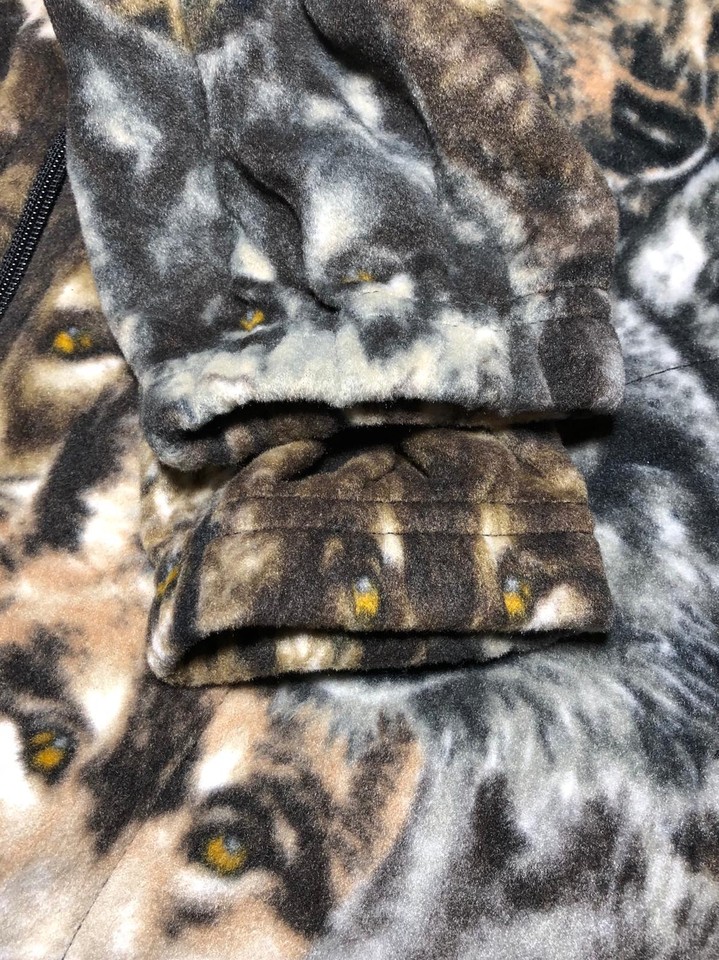 ZooFleece Wolf Camo Wolves Face Camouflage Jacket Winter Coat Sweater S ...