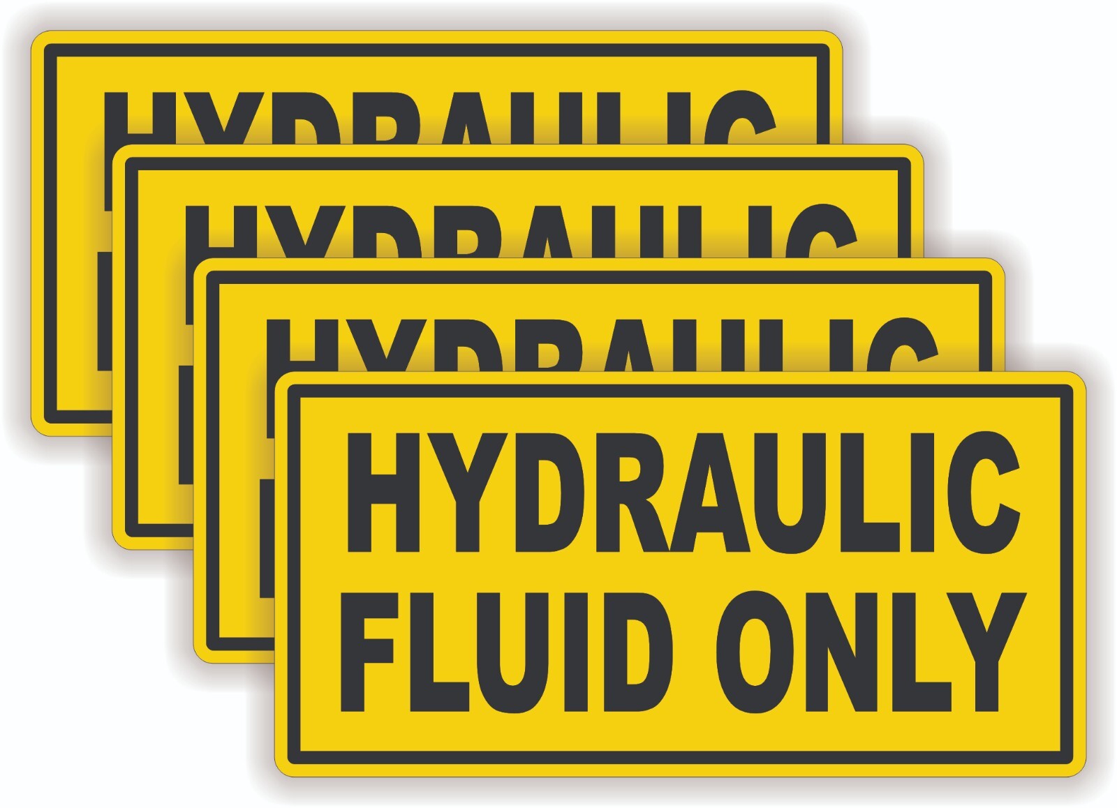 4-pack 2x4 Hydraulic Fluid Only Vinyl Stickers Gas Decals Labels ...