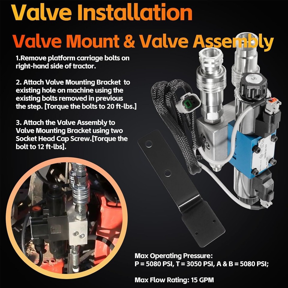 Third Function Valve Kit Fits for Kubota MX Series Tractors MX4700 ...