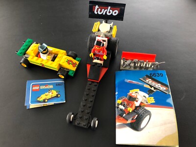 Vintage LEGO 6639 Town Race Raven Racer 6467 Power Pitstop (car) w Inst ...