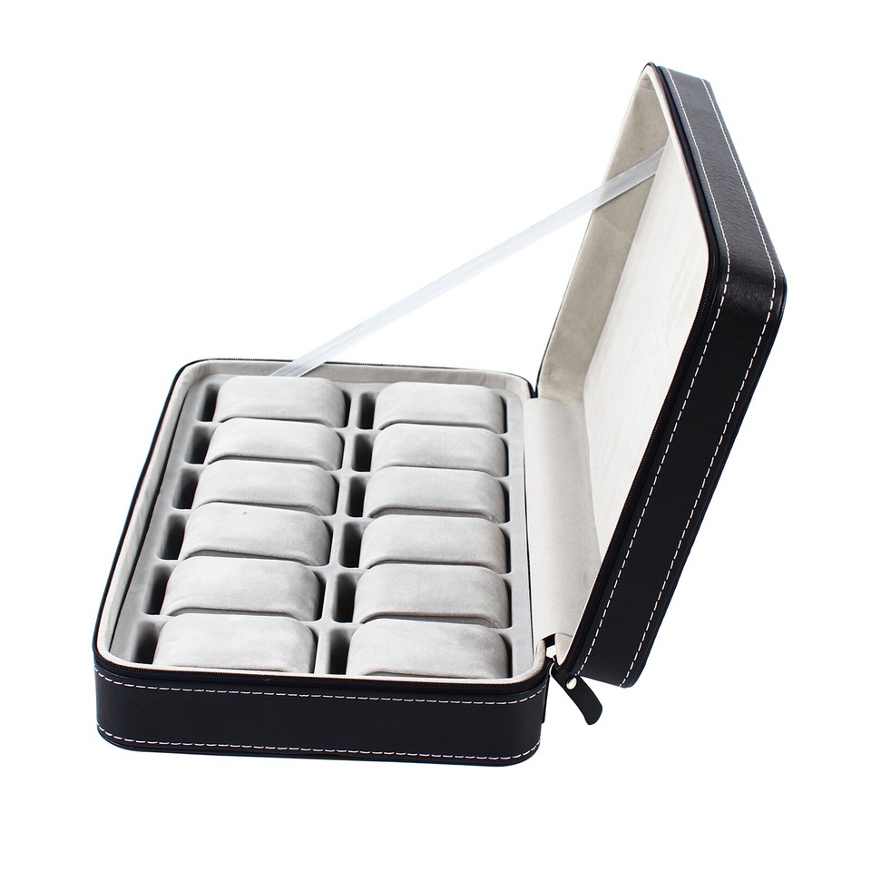 12Watch Waterproof Collector Storage Display Travel Case Jewelery Box ...