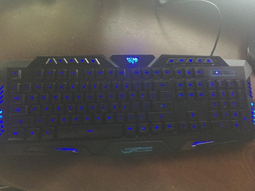 LED Illuminated Backlight USB Wired Gaming PC Keyboard Backlit 3 Colors ...