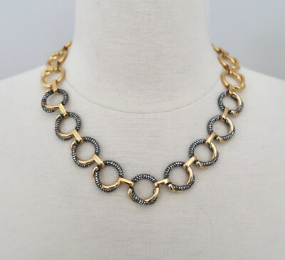 ANN TAYLOR pave rings chain necklace | eBay