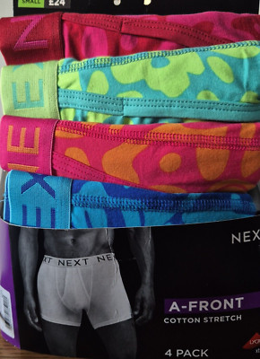 Next A Front 4 Pack Cotton Stretch Boxers Multicoloured Size Small 30 ...