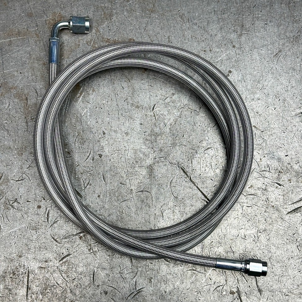 68" Stainless Steel Braided Hydraulic Line (-3AN 90 Degree to -3AN ...