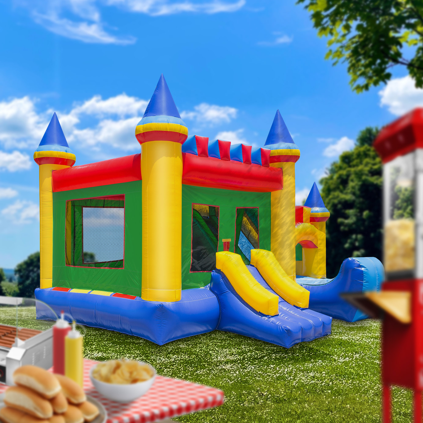 Commercial Castle Bounce House Jumper and Slide w/ Blower - 100% PVC ...