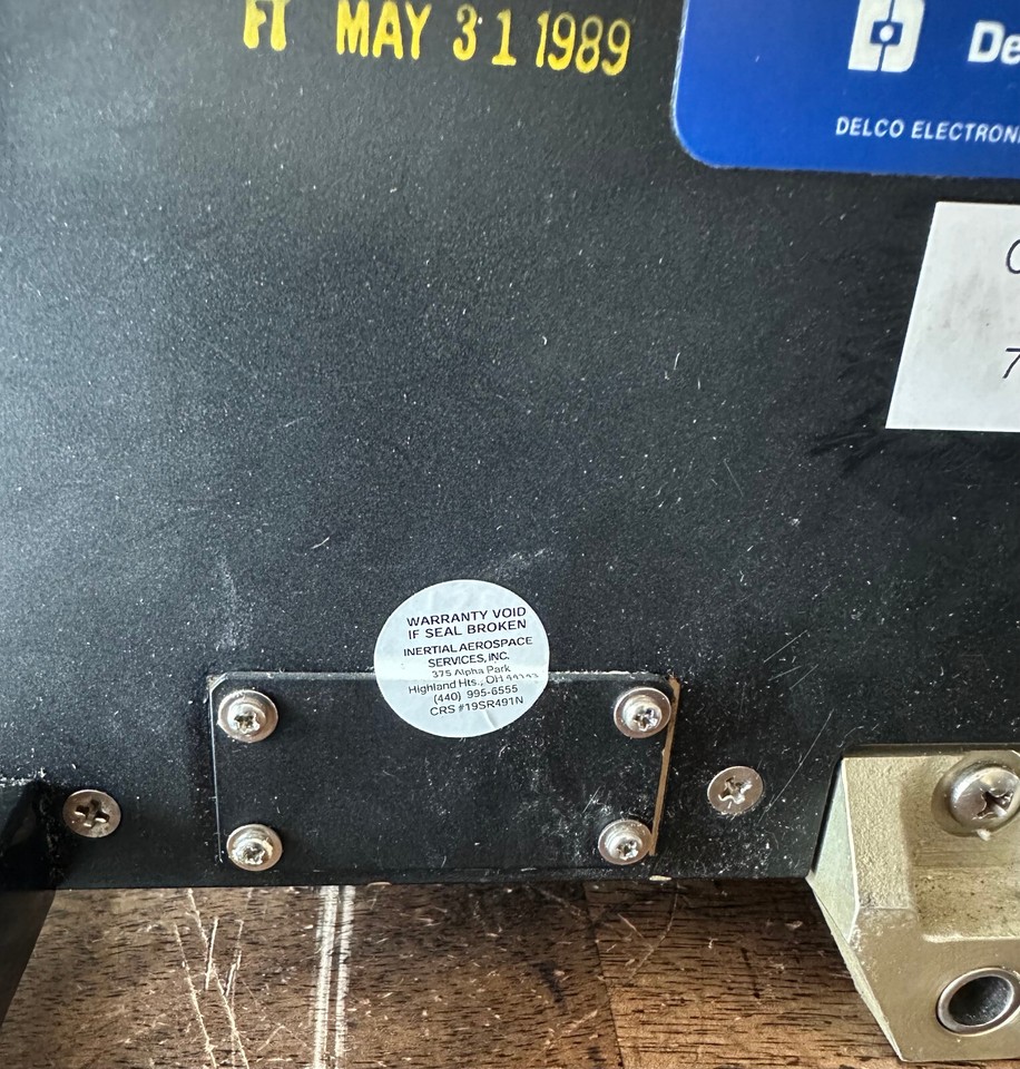 Delco Systems Aircraft Carousel Navigation Unit Part Number 7890860-021 ...