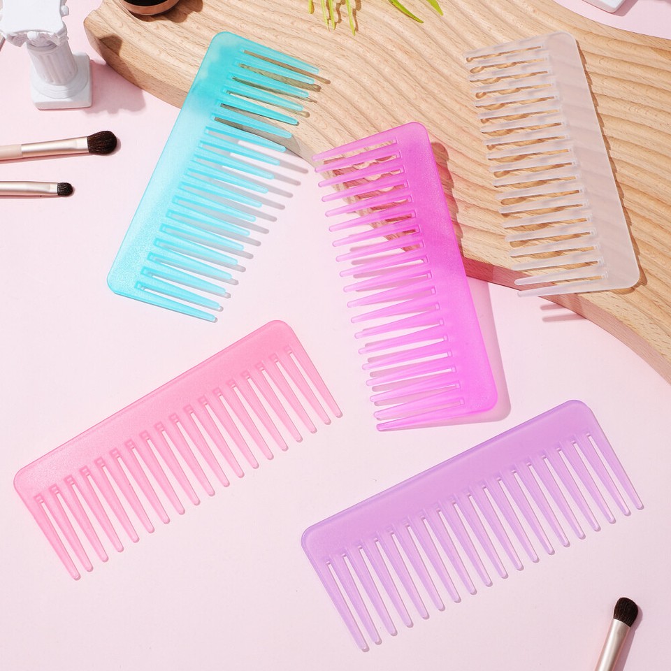 5pcs Detangler Combs Wet Hair Combs Shower Combs Wide Combs Curly Hair ...