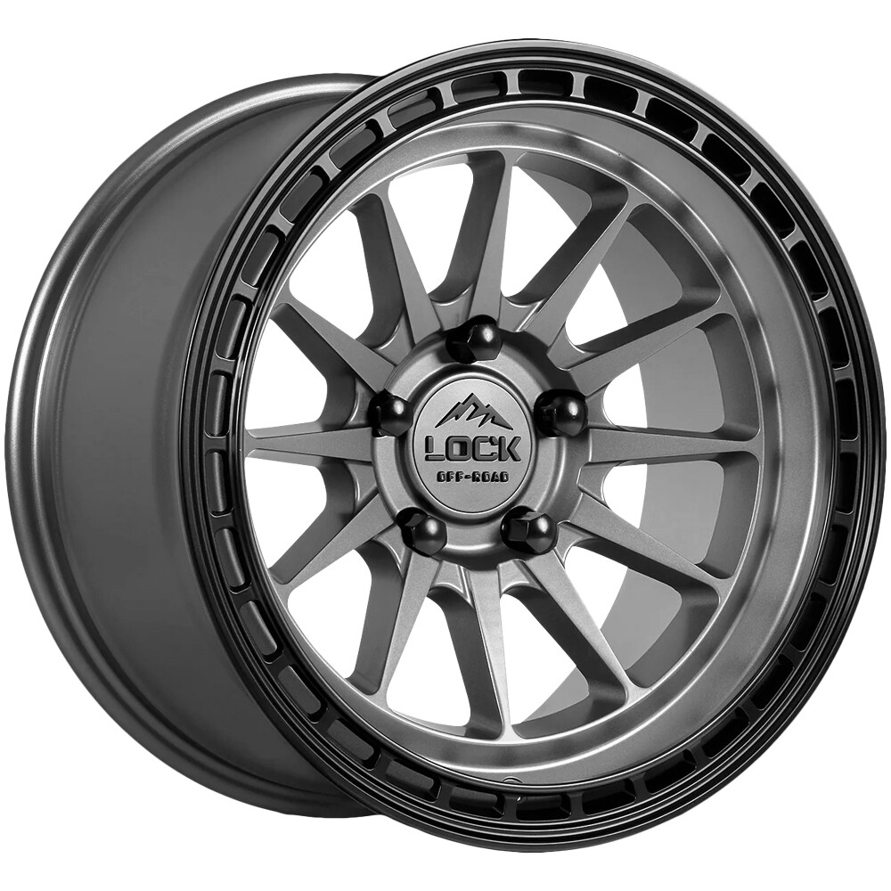 (Set of 4) Lock Off-Road Baja 17x9 6x5.5" +0mm Gunmetal Wheels Rims 17 ...