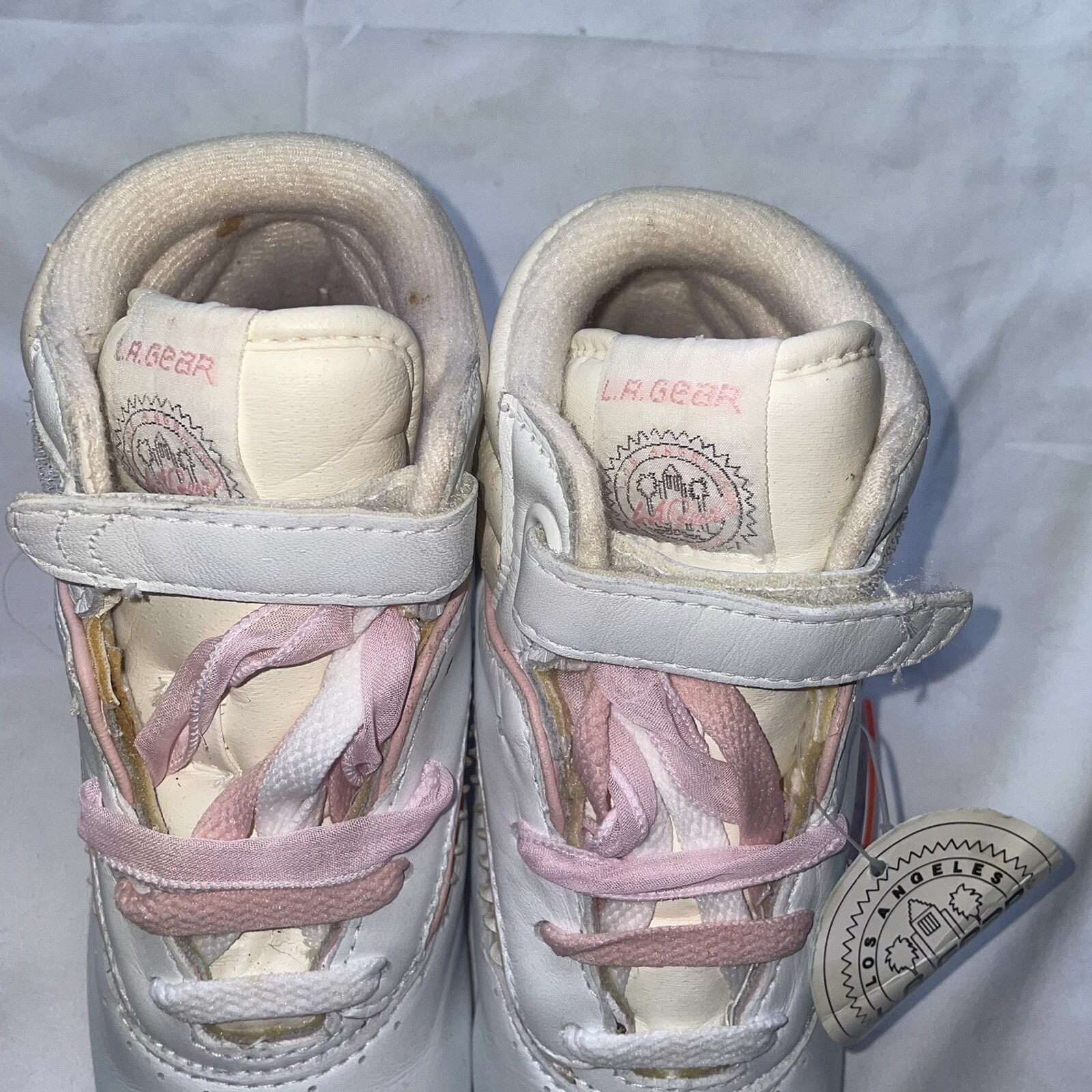 Vintage La Gear pink and white frills high top Shoes size 4 UK Size 3 ...