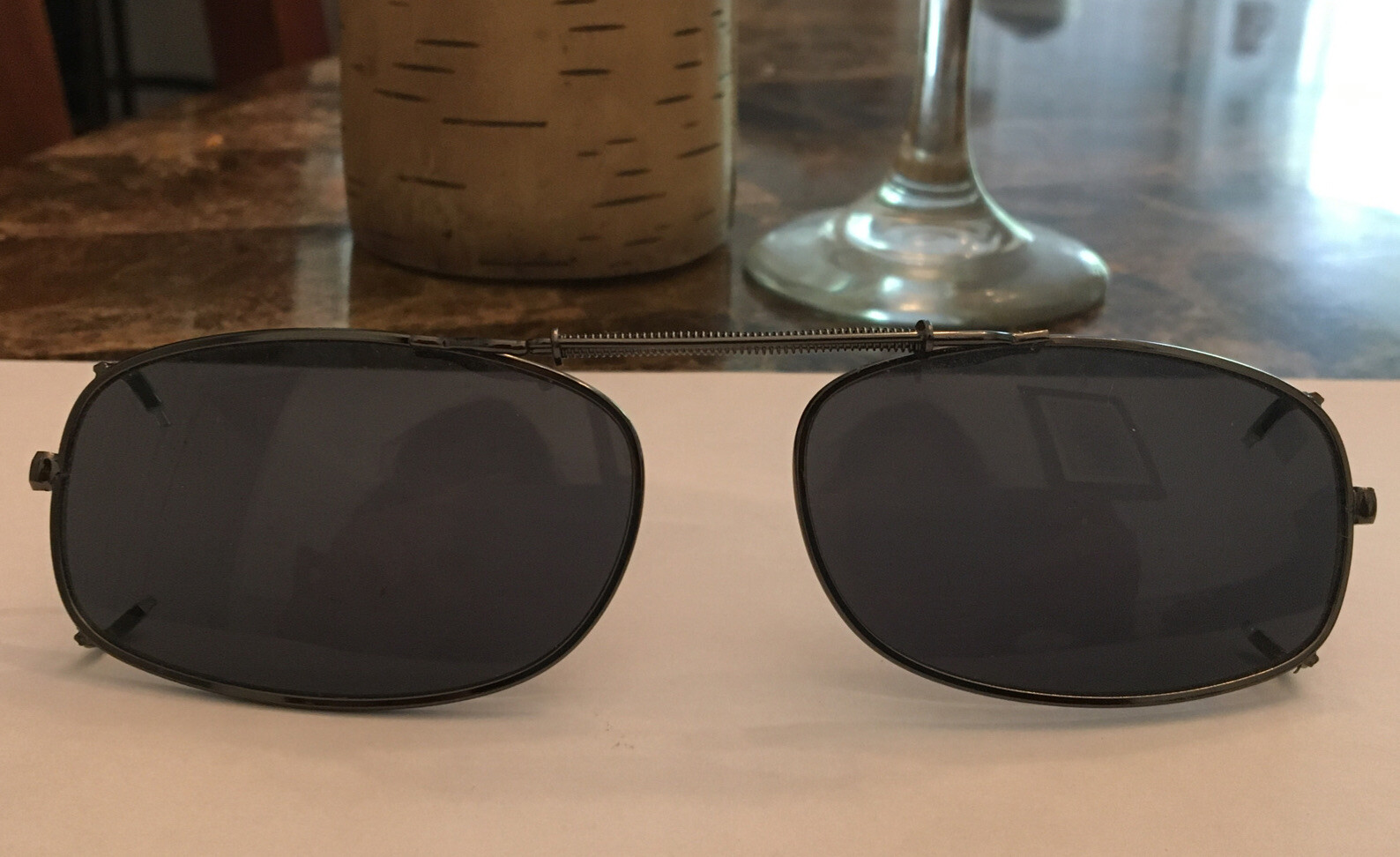 Sunglasses Clip With Spring Draw Bar Polarized Grey Lens | eBay