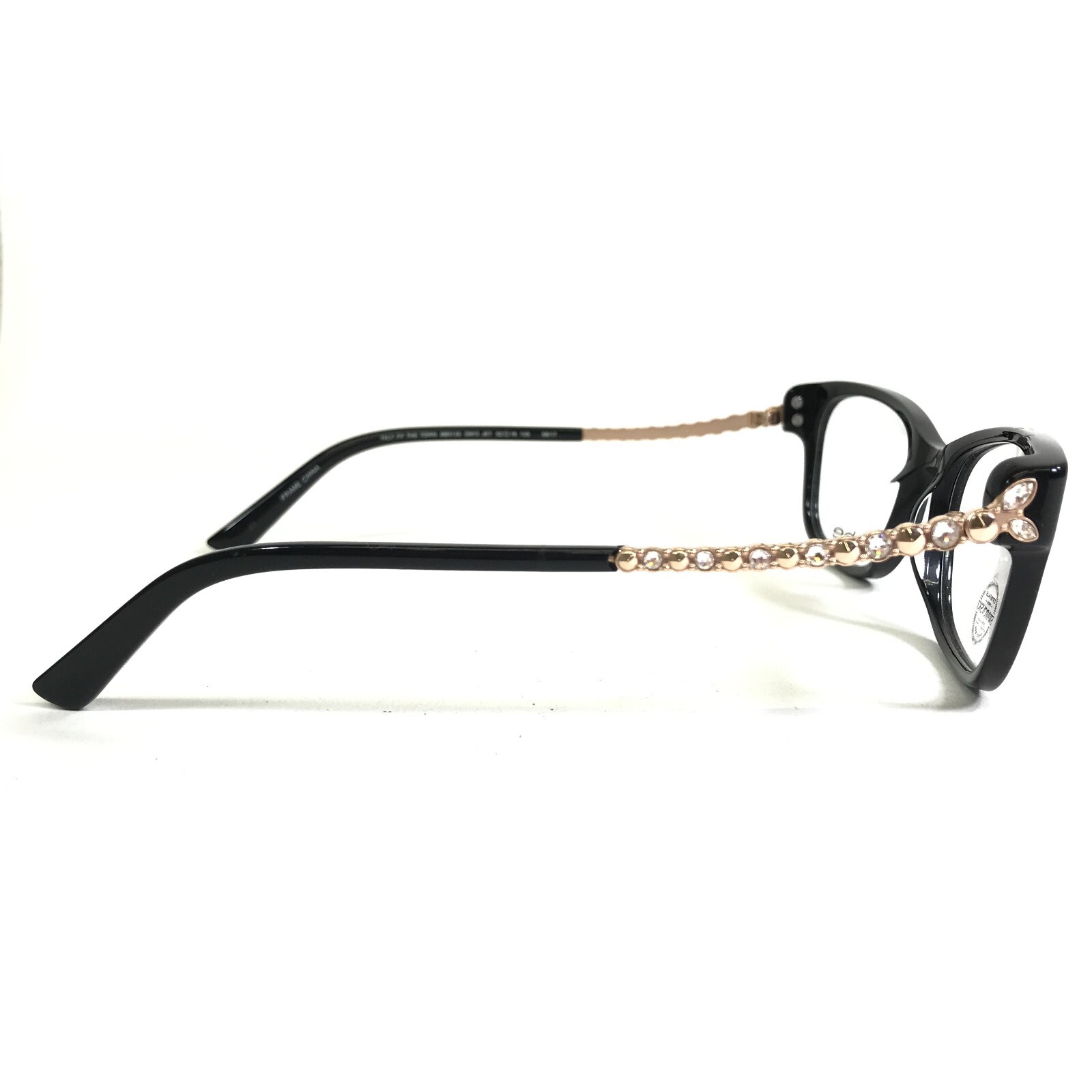 Bebe Eyeglasses Frames BB5130 001 Black Gold Swarovski Crystals 52-18 ...
