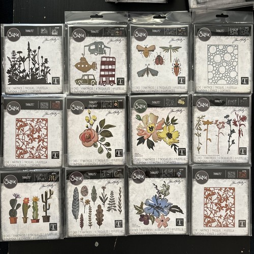 Sizzix Thinlits Dies Lot Of 12 Packs Tim Holtz Embossing *Brand New* | eBay