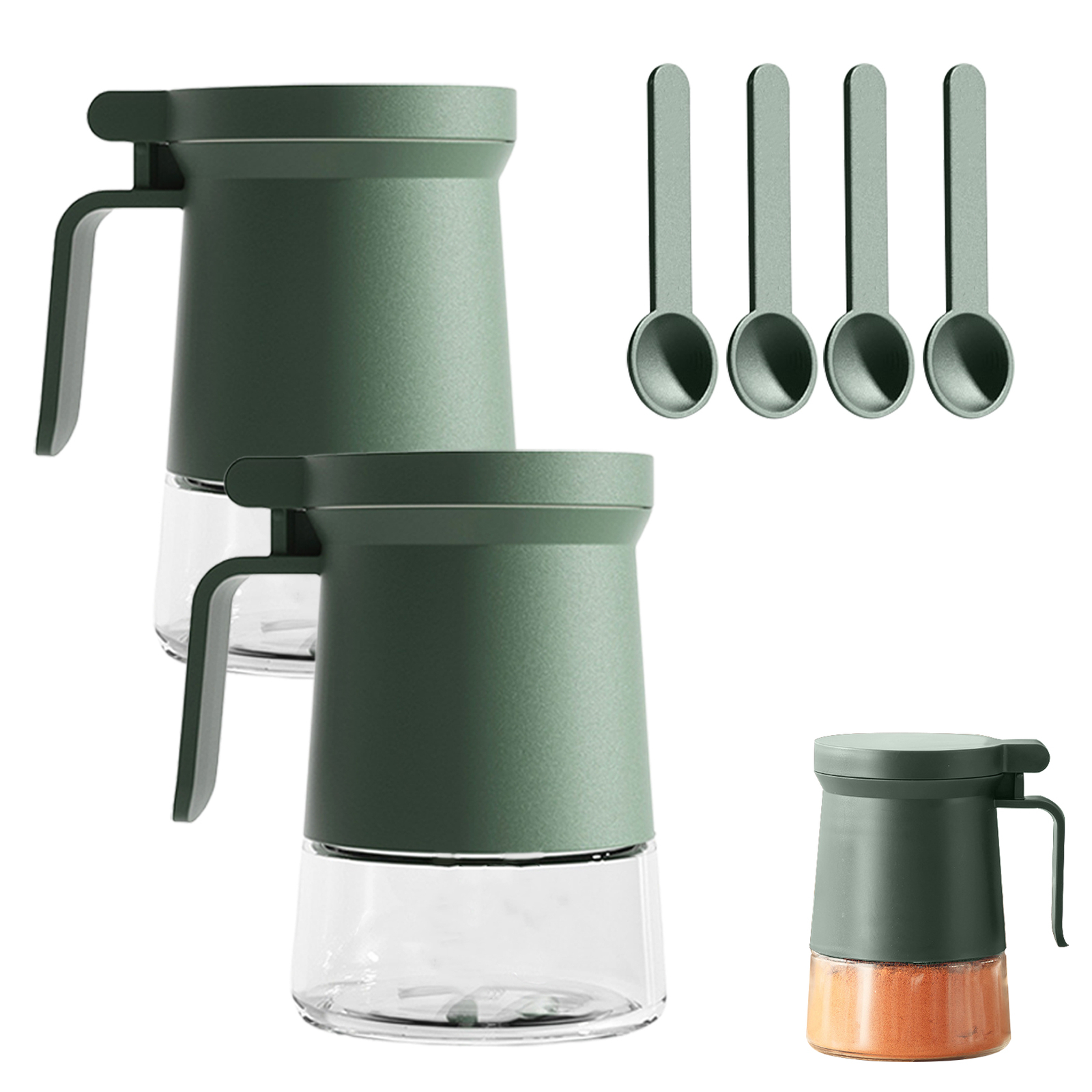 Glass Jar Flapper Caps Mini Sugar Bowl With Spoons Home Restaurant ...